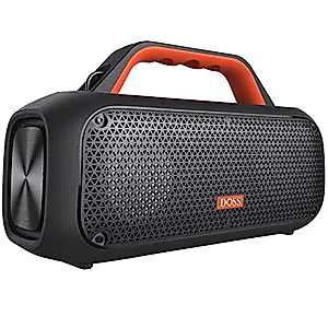 Bluetooth Speaker, DOSS Extreme Boom Outdoor Speaker with IPX6 Waterproof, 60W Mighty Sound, Deep Bass, 30H Playtime,10400mAh Power Bank, Portable Speaker with Built-in Handle for Outdoor, Pool-Orange