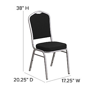 BizChair Crown Back Stacking Banquet Chair, Gray Dot Fabric/Silver Frame