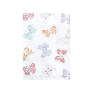Hudson Baby Unisex Baby Cotton Flannel Burp Cloths Bundle, Pastel Butterfly, One Size