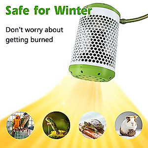 LISINAN Adjustable Reptile Anti-Scald Lamp Covers Heater Guard with 100 Watt Infrared Ceramic Heat Lamp,Lamp Fixture for Heat Emitter for Turtle, Snakes, Lizards, Frogs, Chicks