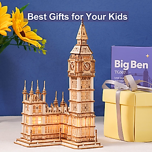 Rowood 3D Puzzles for Adults Wooden Model Kit Adult Craft Kit Gifts for Teens Age 14+ Big Ben
