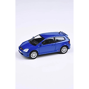 2001 Civic Type R EP3 Vivid Blue Pearl Metallic 1/64 Diecast Model Car by Paragon Models PA-55346