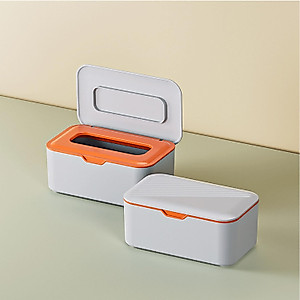 OopsMi Face Mask Dispenser Box Holder Storage Box. High Clarity Mask Case With Cover For Storing And Dispensing Personal Face Masks (Orange)