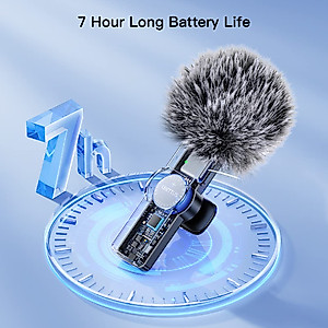 Leettus 2pcs Lavalier Wireless Microphone for iPhone iPad Video Recording,Mini Microphone for Game Live Streaming,Interviews,YouTube,TikTok,Vlog(Not Applicable for iPhone USB-C Interface)