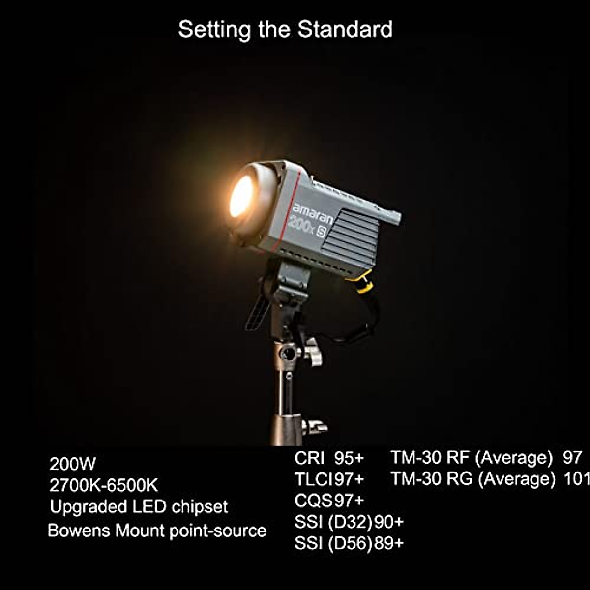 Aputure Amaran 200X S LED Video Light 200W Bi-Color 2700-6500k Bowens Mount Continuous Light Bluetooth App Control Silent Fan (Amaran 200XS)