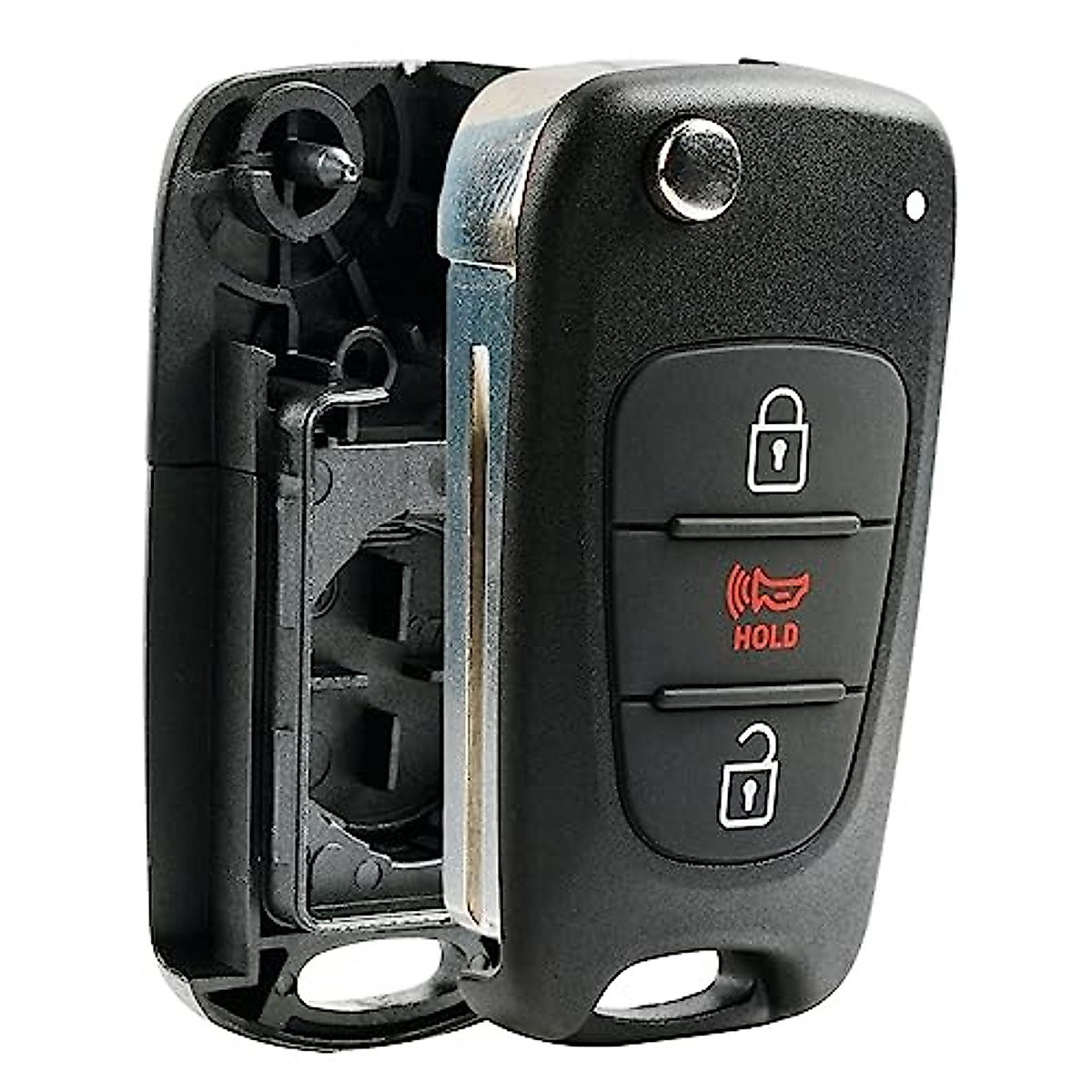 fits 2012-2014 Kia Rio / 2010-2013 Kia Soul Flip Key Fob Remote Case Shell (NYOSEKSAM11ATX)