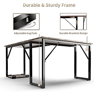 CX Modern L-Shaped Corner Desk Computer Desk Gaming Office PC Table, Sturdy Simple Industrial Style Home Office Writing Workstation Steel