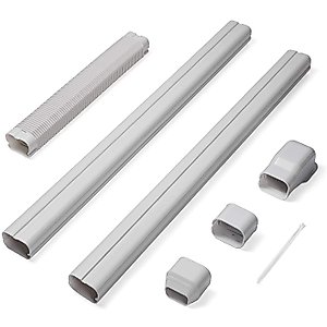 TURBRO 3’’ W × 7.5’ L Decorative PVC Line Cover Kit for Mini Split and Central Air Conditioners, AC Heat Pumps Systems