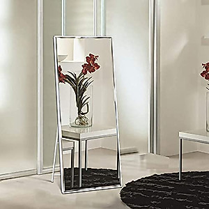 Amazon Brand – Pinzon Full Length Mirror 65"x24", Large Floor Mirror with Frame for Wall Hanging and Standing, White