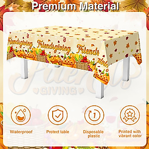 99 Pcs Friendsgiving Party Decorations, Friendsgiving Decorations Tableware Set Includes Happy Friendsgiving Banner, Friendsgiving Tablecloth, Friendsgiving Plates And Napkins Sets for 24 Guests