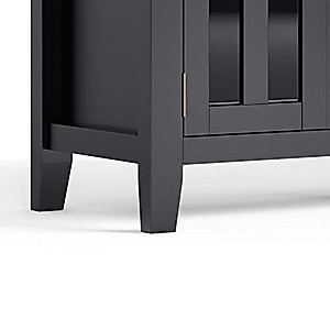 SIMPLIHOME Artisan SOLID WOOD 72 Inch Wide Transitional TV Media Stand in Black for TVs up to 80 Inches, For the Living Room and Entertainment Center