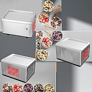 Homtone Rolled Ice Cream Maker,Automatic Instant Ice Cream Roll Maker with Square Pan and 2 Spatulas,Stainless Steel Stir-fried Ice Cream Machine for Homemade DIY Frozen Yogurt Ice Cream (DS-0990)