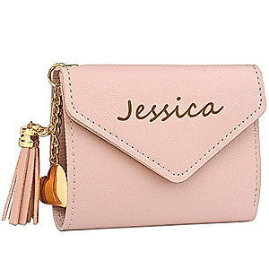 kullder Personalized Wallets for Girls Custom Engraved Women Small Leather Wallet Gift