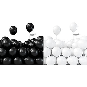 Bundle - Black Balloons 50 pcs 5 inch and White Balloons 50 pcs 5 inch