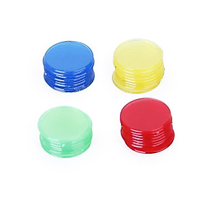 Tiuimk Set of 100 Reusable Plastic Bingo Chips in 4 Colors - 2cm Diameter for Bingo Cards