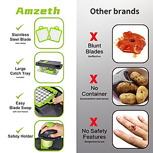 Vegetable Chopper,Food Chopper,Pro 12 in1 Multifunctional Onion Chopper,Veggie Chopper,Vegetable Chopper With Container,Vegetable Slicer Dicer Cutter,Mandoline Slicer,Salad,Garlic Chopper