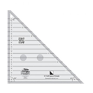 Creative Grids 45 Degree Half-Square Triangle 8-1/2in Quilt Ruler - CGRT45