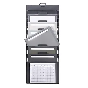 Smead Cascading Wall Organizer, 6 Pockets, Letter Size, Gray/Neutral Pockets (92061)