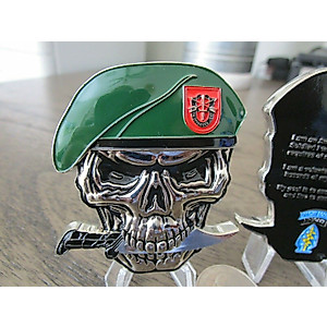 United States Army 7th Special Forces Group Green Berets Creed 7th SFG (A) Reapers Skull Challenge Coin