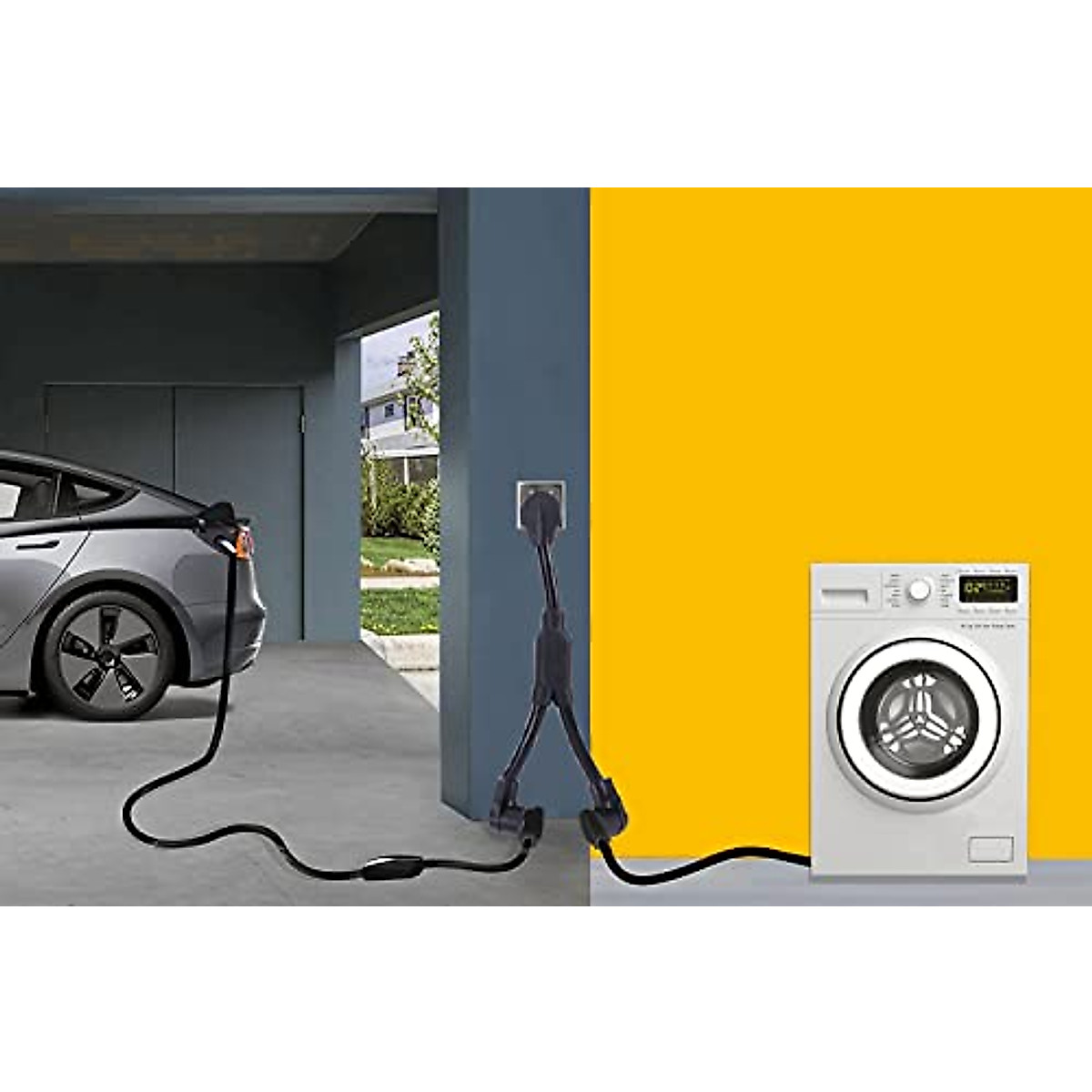 YYCKE Welder 50A Splitter, Industrial Male Plug NEMA 6-50P to (2) 6-50R Female Connectors, NEMA 6-50 Splitter Cord Y Adapter 3 feet