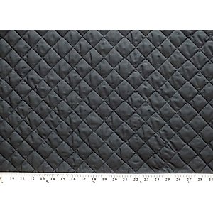 Double-Faced Reversible Pre-Quilted Black Polycotton Fabric by The Yard