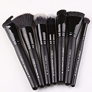 Makeup Brush Foundation Brush Face Brush Concealer Black Makeup Brushes Set Eye Face Cosmetic Foundation Powder Blush Eyeshadow Kabuki Blending Make up Brush Beauty Tool (Color : Black15pcs, Size :