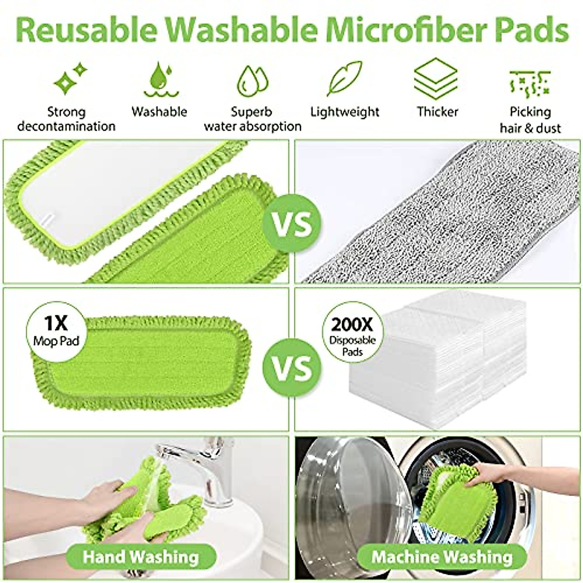 Spray Mop for Floor Cleaning Microfiber Mop Wet Dust Mop with 6 Reusable Washable Microfiber Pads and 610ML Refillable Bottle Dry Wet Kitchen Mop for Hardwood Laminate Tile Floor Cleaner Household