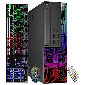 Dell Optiplex Small Desktop Computer (SFF) PC | Quad Core Intel i5 (3.2GHz) | 16GB DDR3 RAM | 512GB SSD | GeForce GT 1030 2GB GDDR5 | RGB Gaming Keyboard & Mouse | Windows 10 HDMI (Renewed)