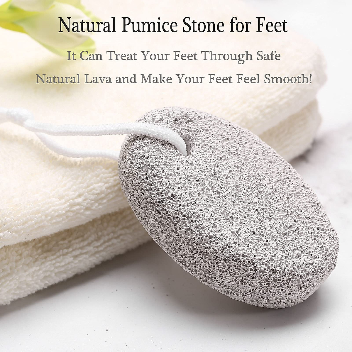 2PCS Natural Pumice Stone for Feet, HOOMBOOM Lava Pedicure Tools Hard Skin Callus Remover for Men/Women Feet and Hands - Natural Foot File Exfoliation to Remove Dead Skin
