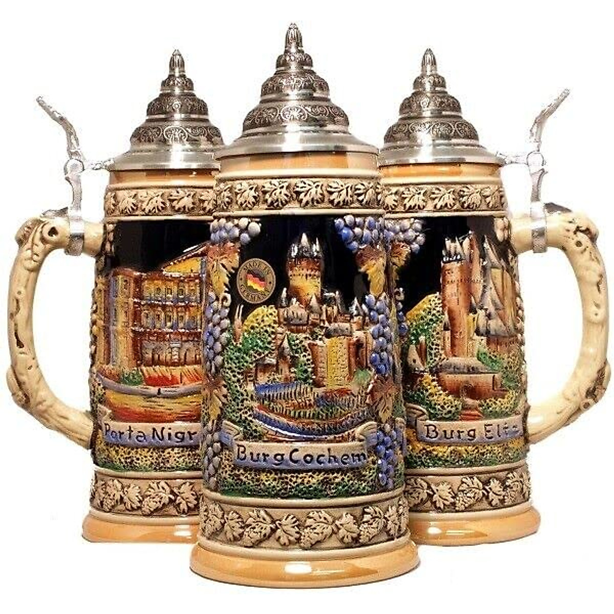 King-Werks Moselle Mosel River Castle LE German Beer Stein .5L One Wine Country Mug Germany
