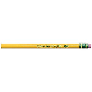 Ticonderoga® Beginners' Elementary Pencils, With Eraser, #2 Lead, Yellow Barrel, Pack Of 12
