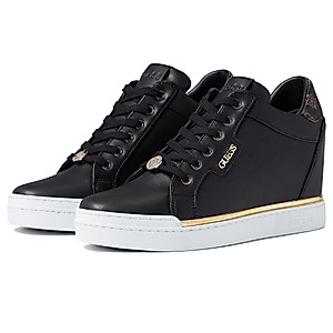 GUESS Women's Faster Sneaker, Black, 8