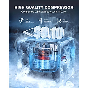 Double Door Refrigerator with Freezer, 4.5 Cu.Ft, Small Fridge with Freezer, 7 Settings Temperature Adjustable, Mini Refrigerator for Office and Apartment Bedroom Dorm(4.5 Cu.Ft, Silver)