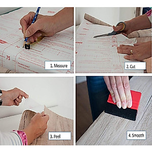 d-c-fix 346-0168-3PKA Decorative Self-Adhesive Film, Butcher Block, 17" x 78" Roll, 3-Pack with Applicator