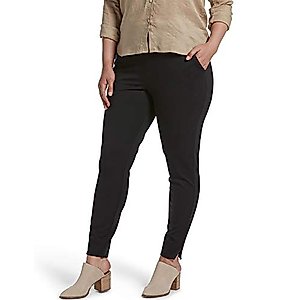 HUE Women's Ponte 7/8 Leggings, Black, 1X