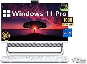 Dell Inspiron 24 5000 Series All-in-One Business Desktop, 23.8" FHD Touchscreen, Intel Core i7-1165G7, Windows 11 pro, 16GB RAM 256GB SSD+1TB HDD, HDMI, WiFi 6, GeForce MX330 2GB, Silver