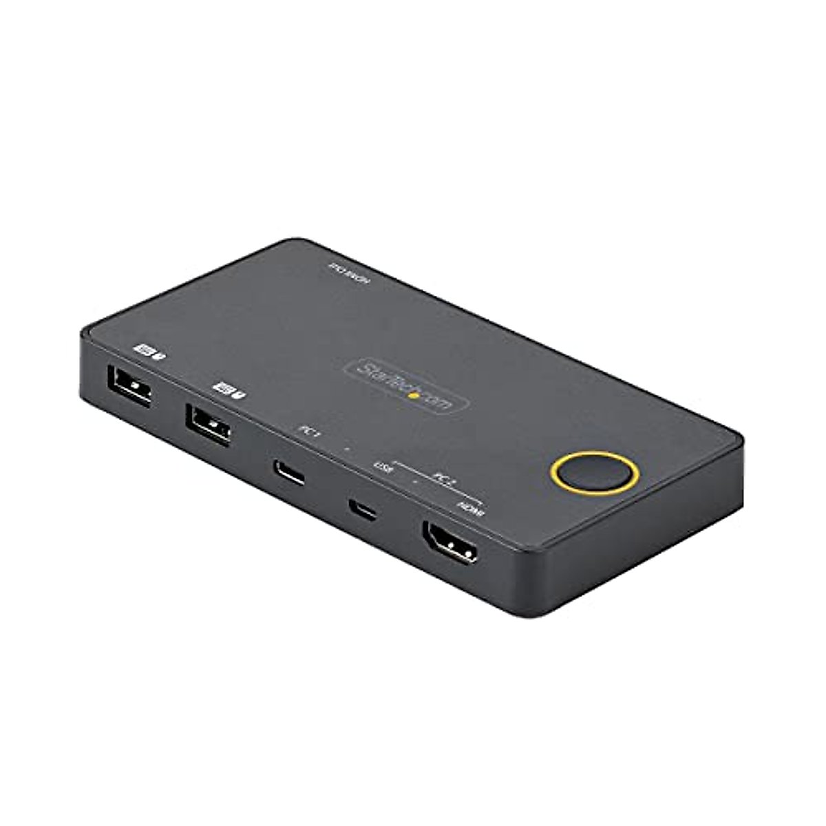 StarTech.com 2 Port Hybrid USB-A + HDMI & USB-C KVM Switch - Single 4K 60Hz HDMI 2.0 Monitor - Compact Desktop and/or Laptop HDMI KVM Switch - USB Bus Powered - Thunderbolt 3 Compatible, TAA