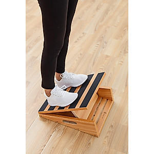 StrongTek Professional Wooden Slant Board, Adjustable Incline Board, and Calf Stretcher, Stretch Board - Extra Side-Handle Design for Portability, Partial-Coverage