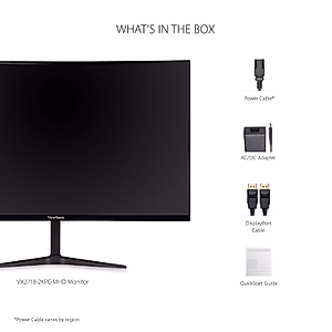 ViewSonic VX2718-2KPC-MHD 27 Inch WQHD 1440p 165Hz 1ms Curved Gaming Monitor with Adaptive-Sync Eye Care HDMI and Display Port (Renewed)