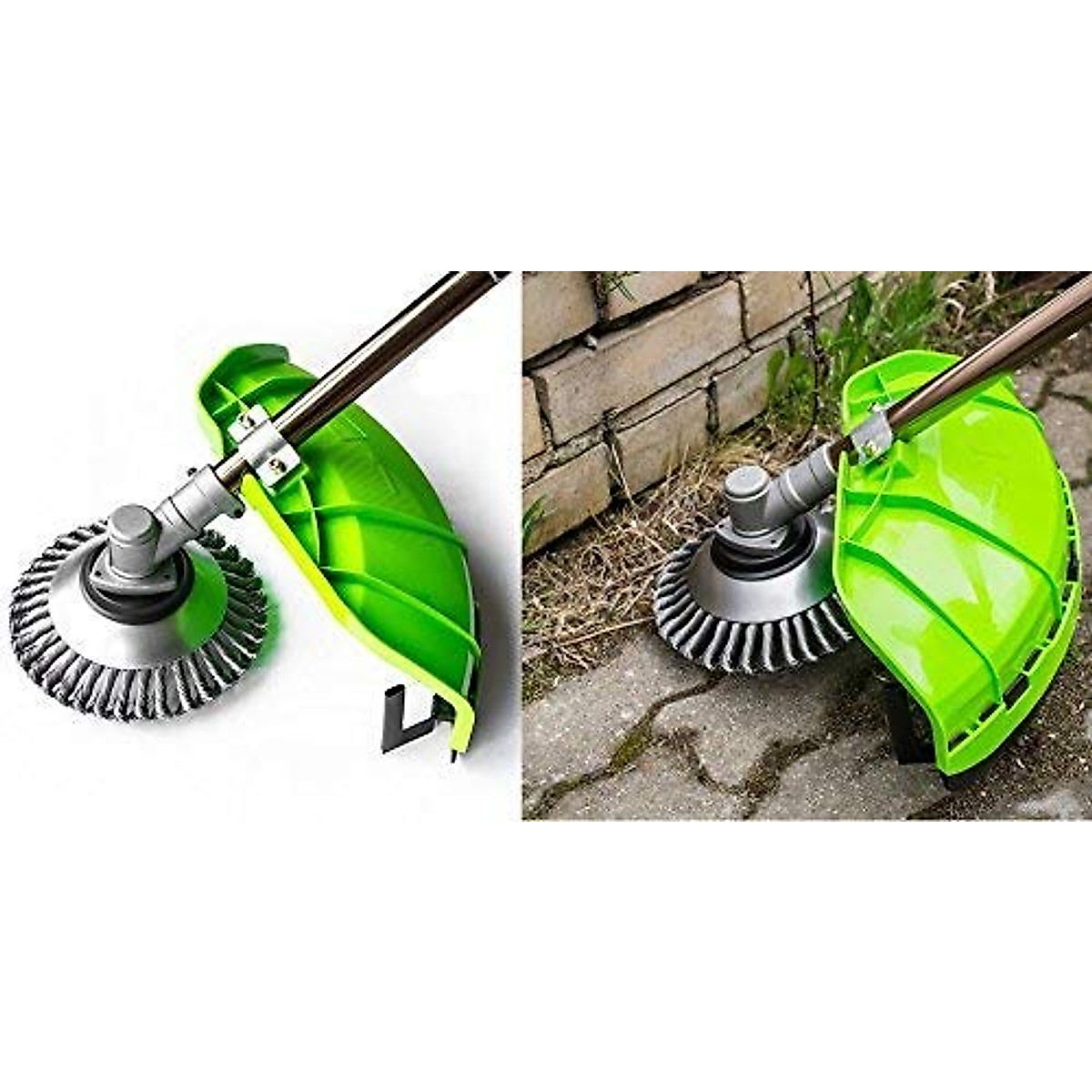 BGTOOL 6 inch Rotary Weed Brush Joint Twist Knot Steel Wire Wheel Brush Disc Trimmer Head 25.4mm x 150mm Universal fit Straight Shaft Trimmer for Sthil Honda etc