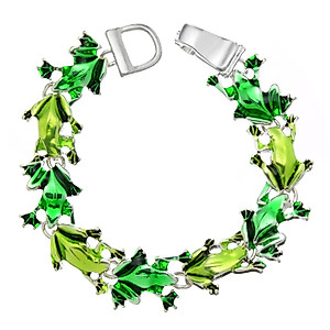 PammyJ Green Frogs Charm Bracelet