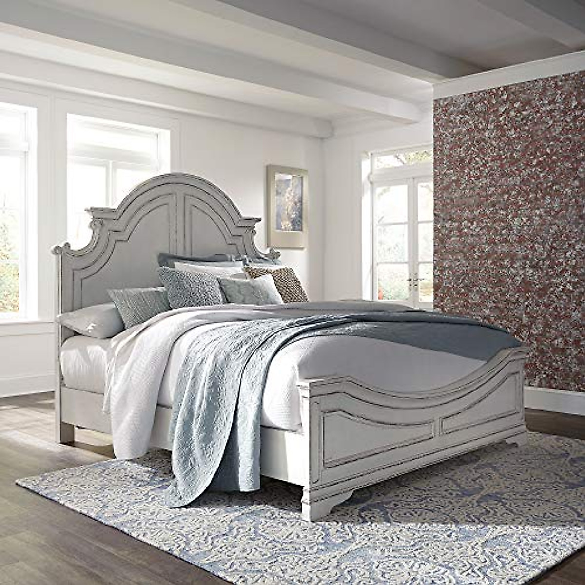 Liberty Furniture INDUSTRIES Magnolia Manor Panel Bed, Queen, Antique White