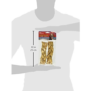 Pet Factory American Beefhide 6" Braided Sticks Dog Chew Treats - Chicken Flavor, 2 Count/1 Pack