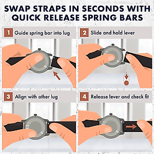 Benchmark 20mm Oxblood Red Leather Watch Band - Quick Release Crazy Horse Leather Watch Strap - 20mm Leather Watch Band (20mm, Oxblood)