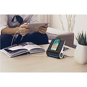 Azpen DockAll Fast Wireless Charging Sound Hub, Charging, Docking and Listening 4 in 1 Device for iPhone 15 14 13 12 11 X and Samsung S23 S22 S21 S20