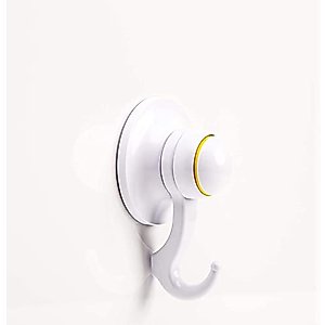 KiahLoc Patented Yellow Ring Indicator Suction Cup Hooks, Kitchen Hooks Removable Wall Vacuum Holder for Smooth Tile, Glass and Mirror( 4 Pack) (#56 (6.6 LB), Chrome)