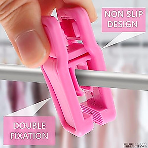 20Pcs Baby Hangers Clips - Hanger Clips for Kids Hangers Plastic with Clips - Pant Clips Pink Baby Clips - Slim Line Finger Clips for Crafts - Small Clothes Clips for Hangers with Clips Plastic