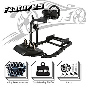 Dardoo G920 Gaming Simulator Cockpit Compatible with Logitech G27 G29 G923, Fanatec, Thrustmaster T300RS,TXRW Base for PS4,Xbox PC, Wheel Stand Without Wheel, Pedal, Handbrake and Seat