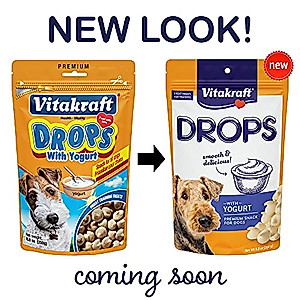 Vitakraft Drops with Yogurt Treats for Dogs, Bite-Sized Training Snacks, 8.8 Ounce (Pack of 1)