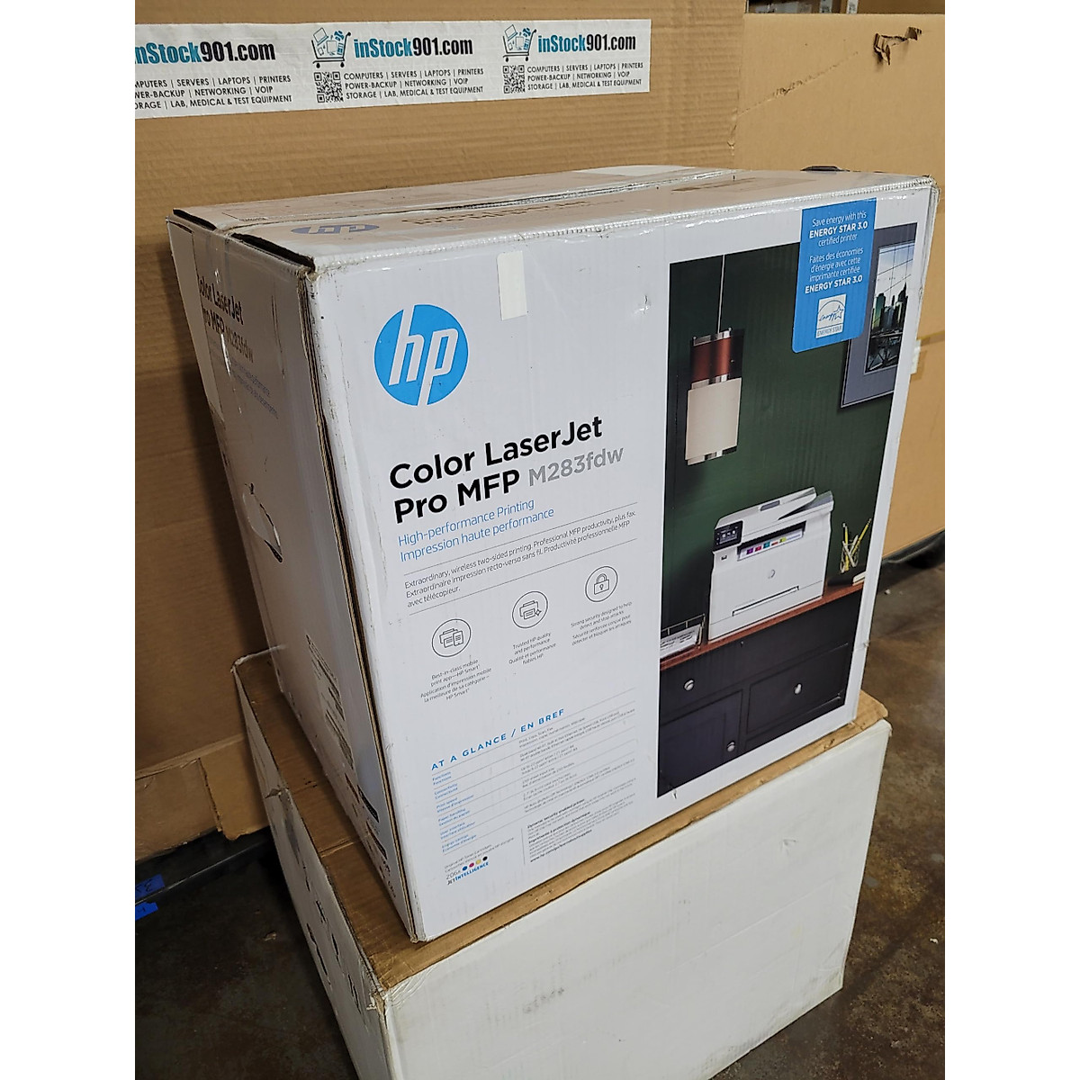 HP Laserjet Pro MFP M283fdw Wireless All-in-One Color Laser Printer, Mobile Print&Scan&Copy&Fax, Duplex Print, 22ppm, 2.7" Touchscreen, Wi-Fi, Compatible with Alexa(7KW75A), Lanbertent Printer Cable